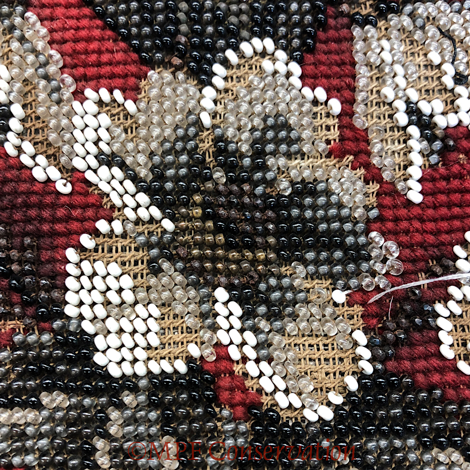 Textile Conservation: Victorian Tea Cosy, 3, Beading | MPF Conservation