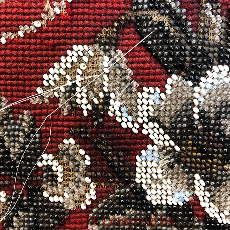 Textile Conservation: Victorian Tea Cosy, 3, Beading | MPF Conservation